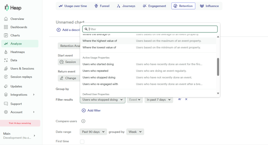 Heap for Churn Analytics: Features, Pricing, and Review - Thoughts about Product Adoption, User ...